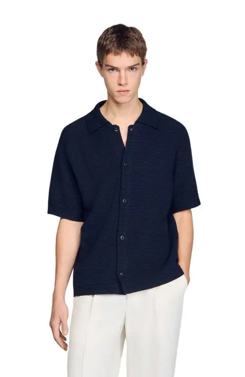 Sandro Jute Shirt - Navy Blue