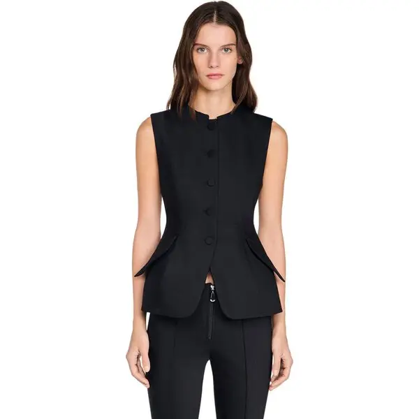 Sandro Fitted Peplum Vest
