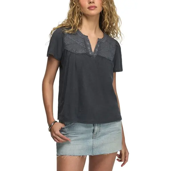 Lucky Brand Lace Pintuck Top