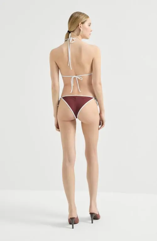 Brunello Cucinelli Bikini Top With Ties - Bordeaux