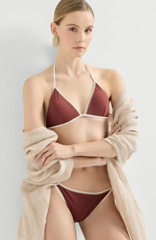 Brunello Cucinelli Bikini Top With Ties - Bordeaux