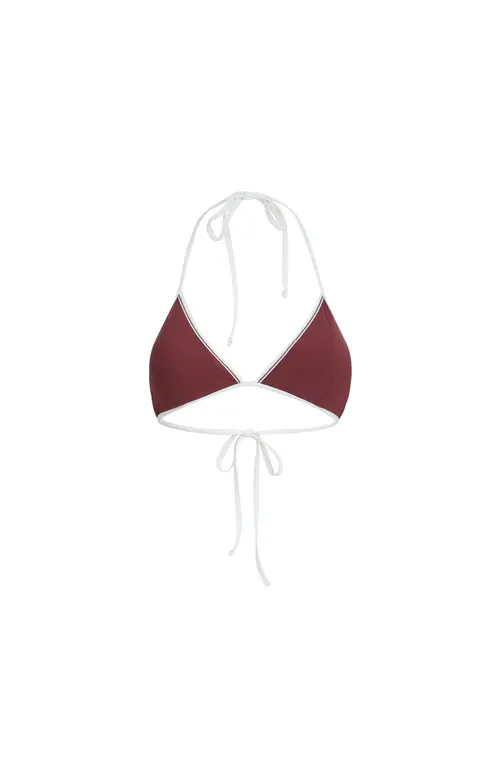 Brunello Cucinelli Bikini Top With Ties - Bordeaux