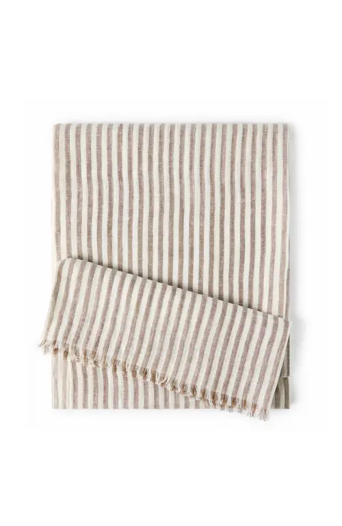Brunello Cucinelli Sparkling Striped Linen Scarf - Panama