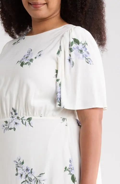 SUGARLIPS Floral Smocked Midi Dress