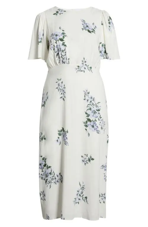 SUGARLIPS Floral Smocked Midi Dress