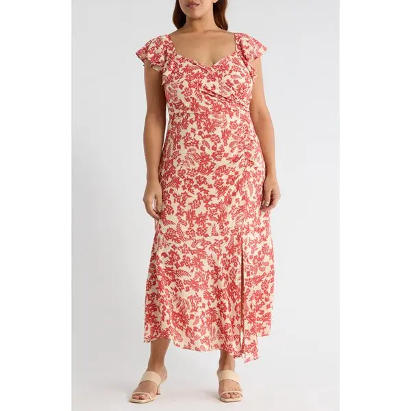 SUGARLIPS Nadia Ruched Maxi Dress