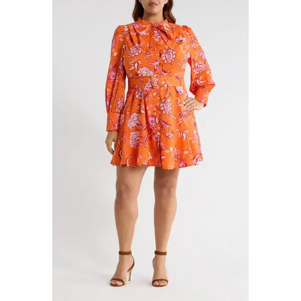 SUGARLIPS Cosmo Floral Long Sleeve Shirt Dress