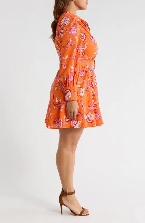 SUGARLIPS Cosmo Floral Long Sleeve Shirt Dress