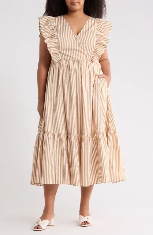 SUGARLIPS Luna Striped Midi Dress