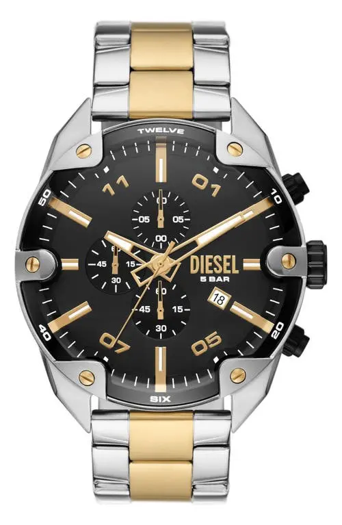 DIESEL® Spiked Two-tone Bracelet Chronograph Watch - 2-tone