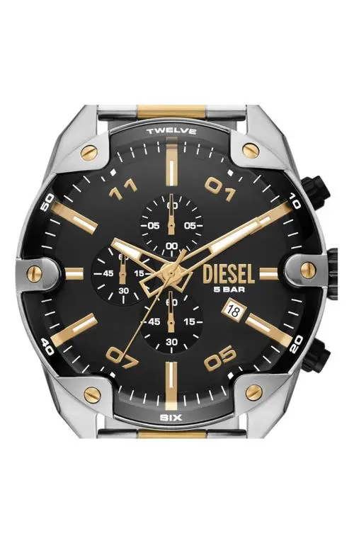 DIESEL® Spiked Two-tone Bracelet Chronograph Watch