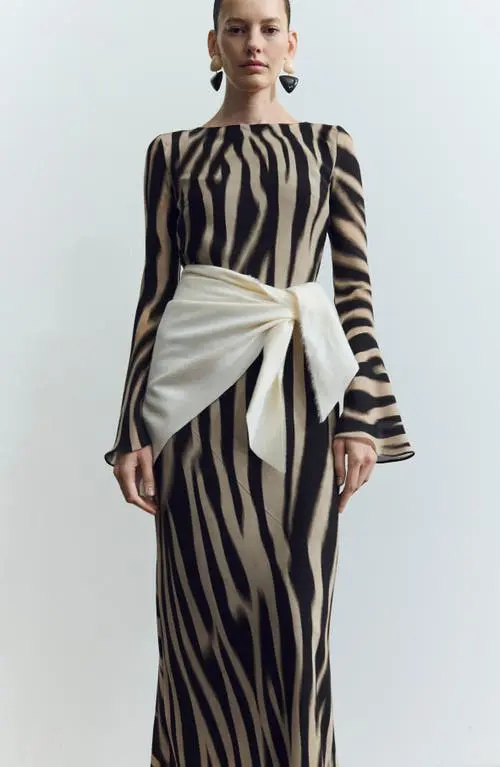 chinese dress ladies Derby Maxi Dress, Zebra – Alembika U.S main image 1