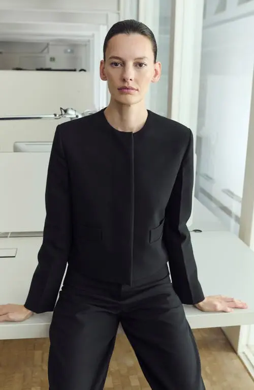 Mango Collarless Jacket