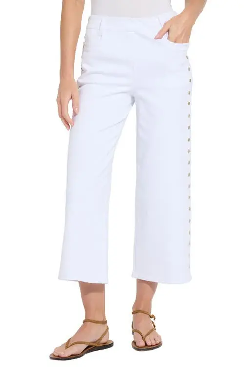 Lyssé Willa Scallop Studded Crop Jeans - White