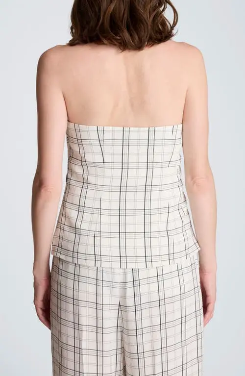 KENNETH COLE Windowpane Plaid Halter Neck Top
