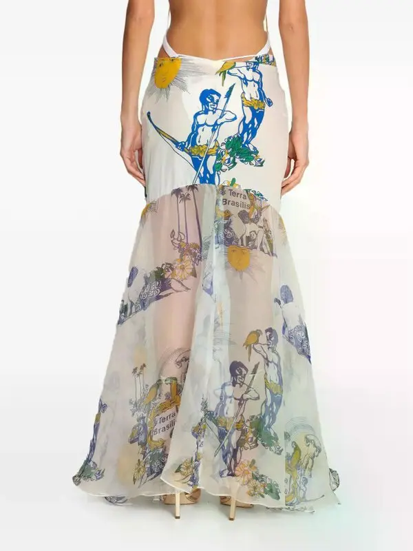 AMIR SLAMA Graphic Print Skirt