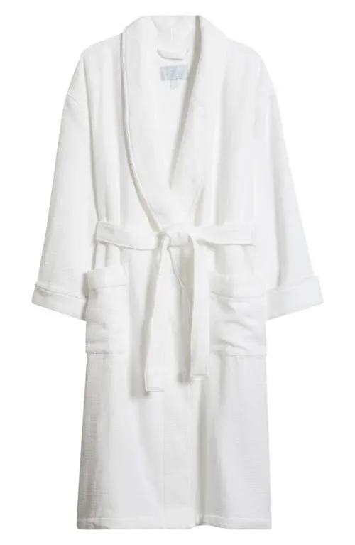 Majestic International Aberdeen Waffle Knit Robe - White