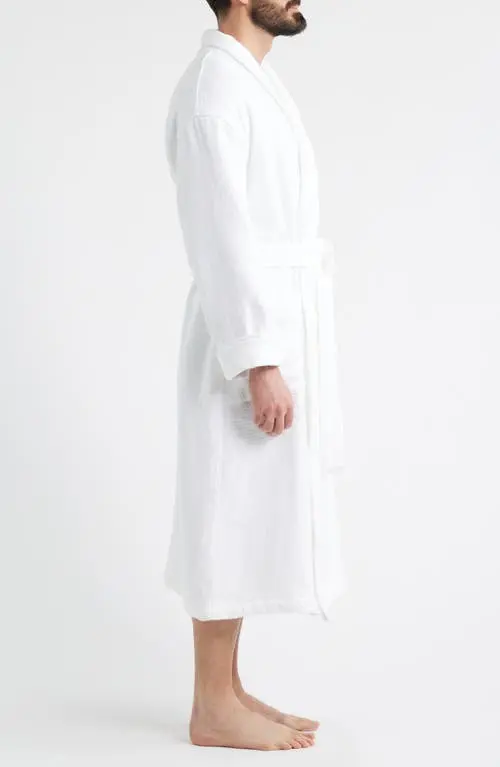 Majestic International Aberdeen Waffle Knit Robe - White
