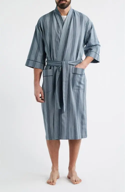 Majestic International Saltwater Cotton Robe - Denim Stripe