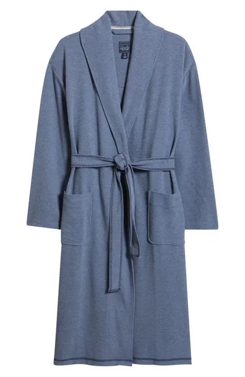 Majestic International Coastal Heather Shawl Collar Cotton Robe - Heather Blue