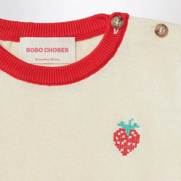BOBO CHOSES T-shirt With Strawberry Embroidery