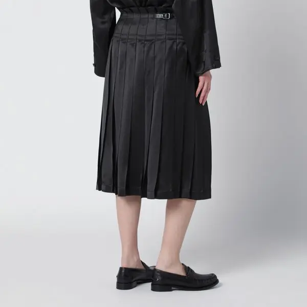 DURAZZI MILANO Viscose Pleated Skirt - Grey