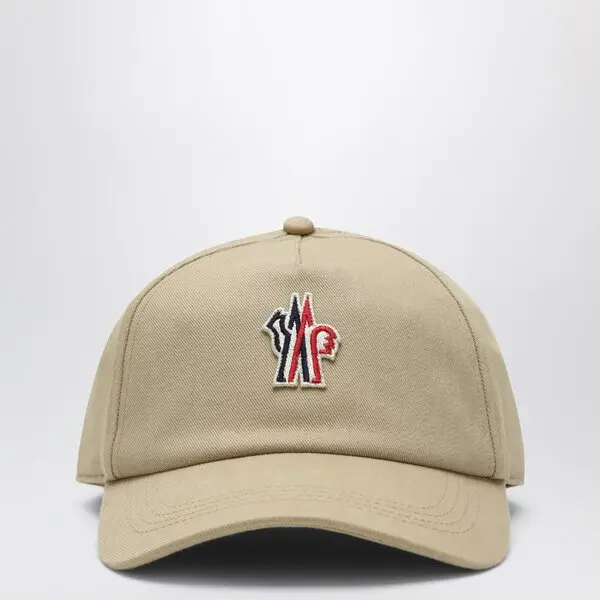 Moncler Baseball Cap With Logo Patch - Beige