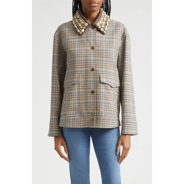 Veronica Beard Kasper Plaid Chore Jacket