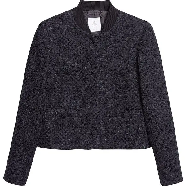 Eleventy Bouclé Knit Bomber Jacket