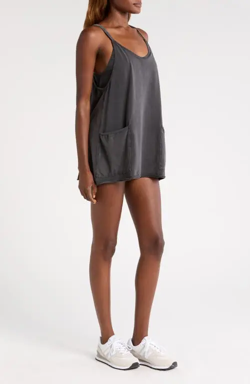 Free People Hot Shot Romper With Racerback And Patch Pockets