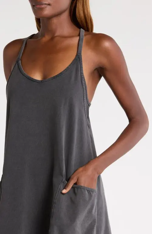 Free People Hot Shot Romper With Racerback And Patch Pockets