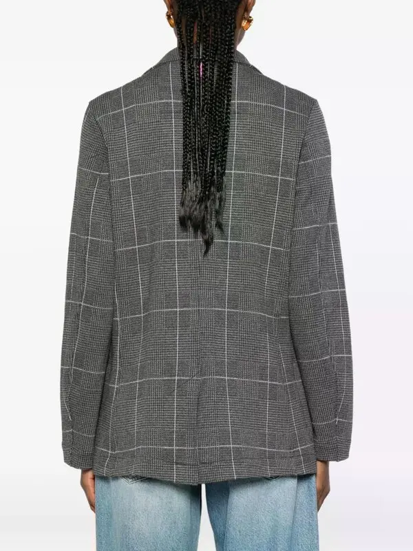 DEHA Check-pattern Single-button Blazer