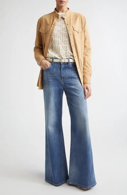 Eleventy Lambskin Suede Overshirt - Camel