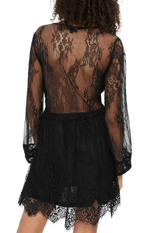 Topshop Embroidered Lace Mini Dress