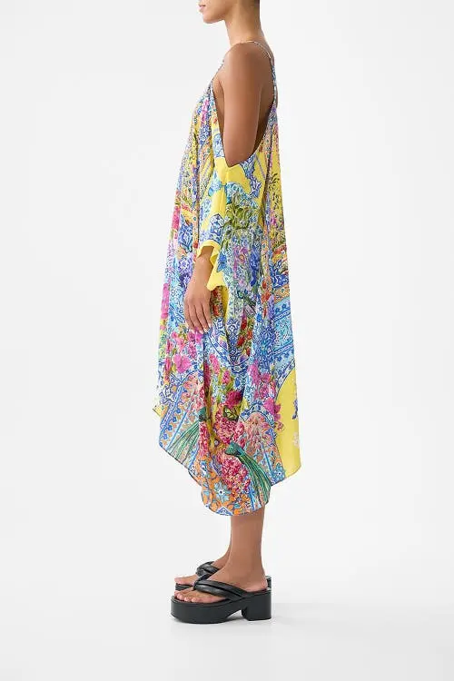 Camilla Short Drop Shoulder Strap Kaftan
