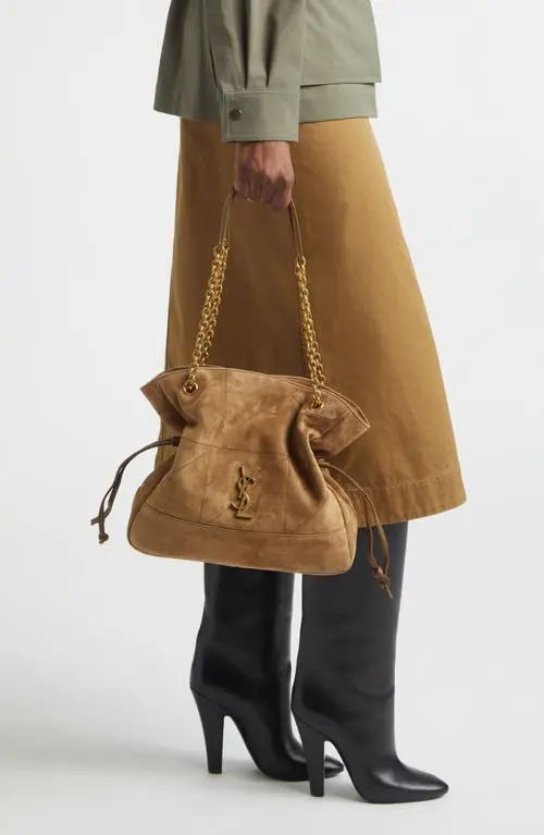 Saint Laurent Jamie Small Suede Shopper - Golden Leaf