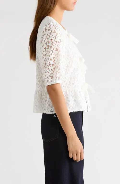 CECE DUPRAZ Lace Peplum Top