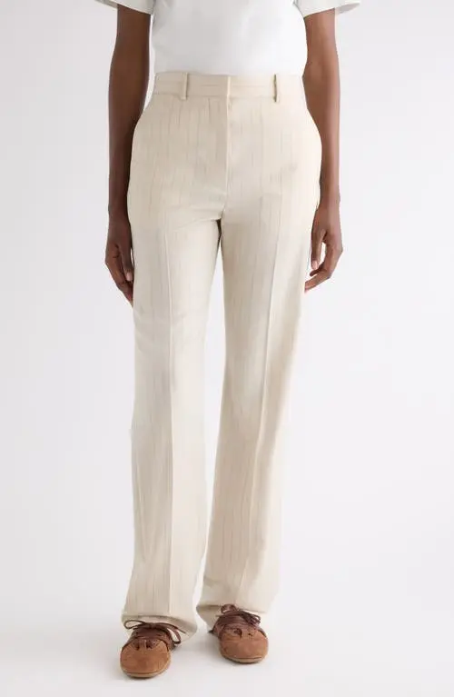 Acne Studios Pontino Pinstripe Wool Trousers - Cream Beige