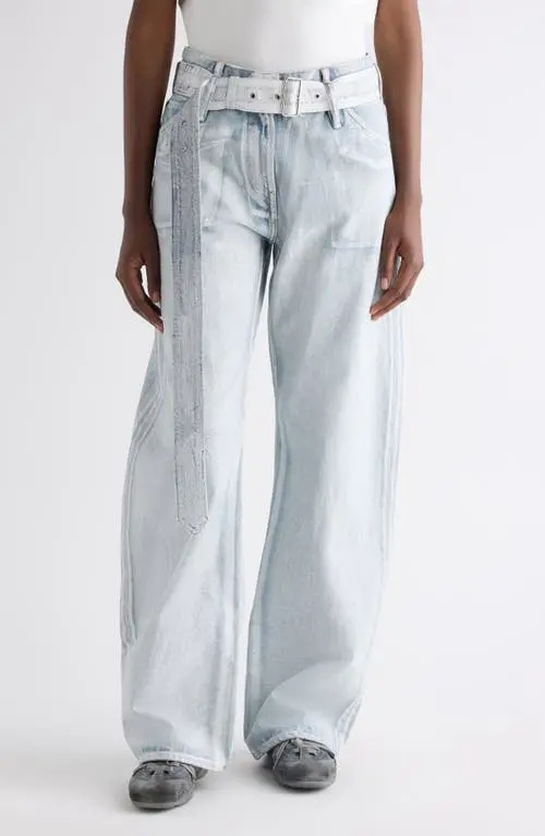 Acne Studios Belted Wide-leg Jeans - Blue/white