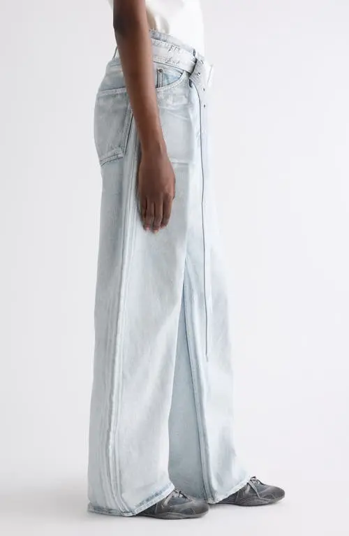 Acne Studios Belted Wide-leg Jeans - Blue/white