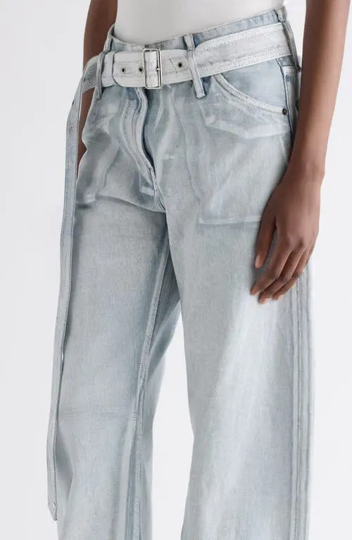 Acne Studios Belted Wide-leg Jeans - Blue/white