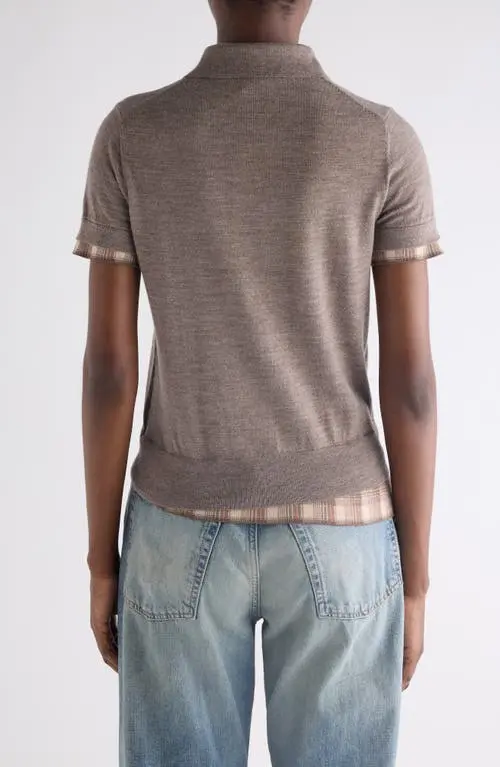 Acne Studios Layered Short Sleeve Wool Polo Sweater