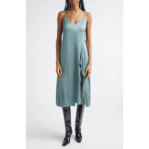 Acne Studios Satin Green Dresses | Editorialist