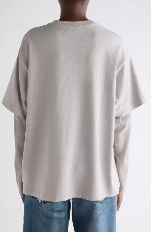 Acne Studios Layered Graphic Long-sleeve T-shirt - Light Grey