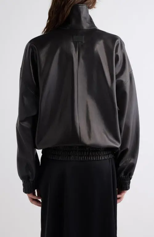 Acne Studios Lambskin Leather Blouson Jacket - Dark Brown