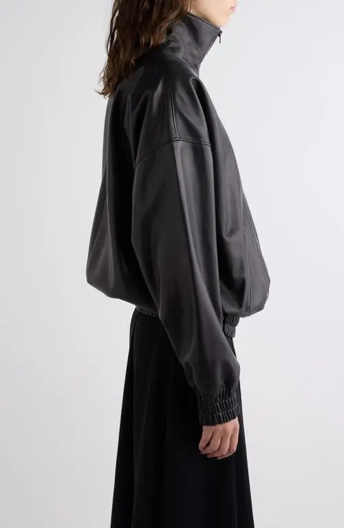 Acne Studios Lambskin Leather Blouson Jacket - Dark Brown