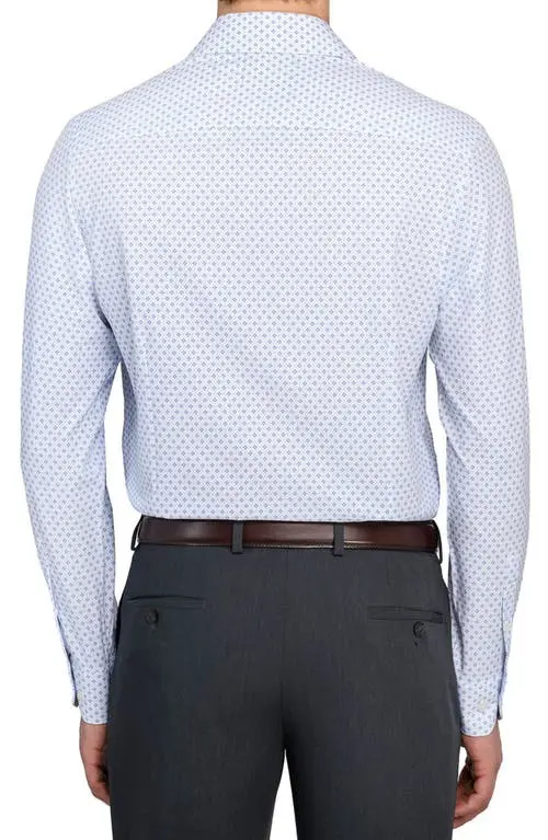 W.R.K Slim Fit Double Diamond Print Performance Dress Shirt