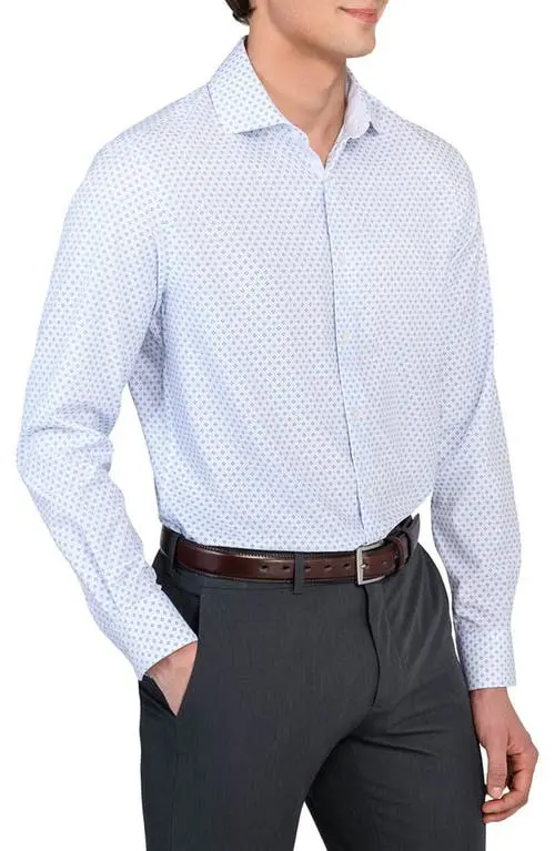 W.R.K Slim Fit Double Diamond Print Performance Dress Shirt