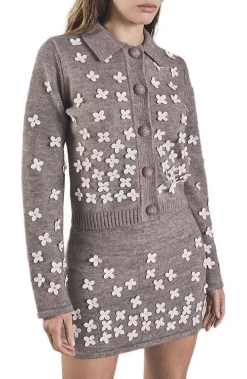 Endless Rose Floral Appliqué Cardigan