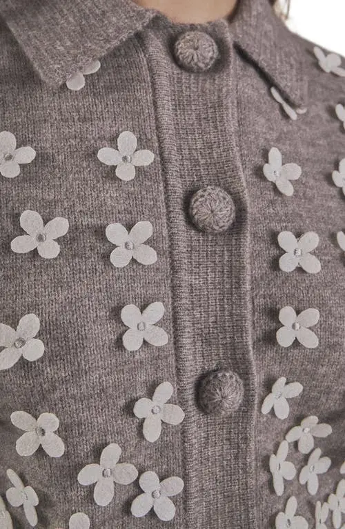Endless Rose Floral Appliqué Cardigan
